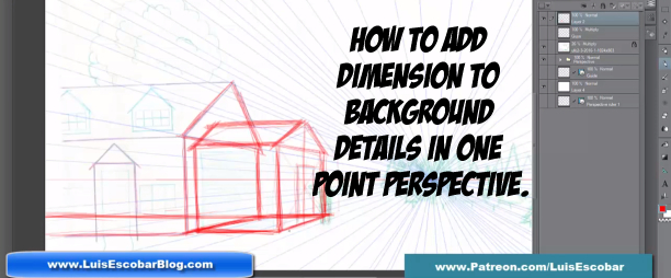 How to Add Dimension to Background Details in One Point Perspective ...